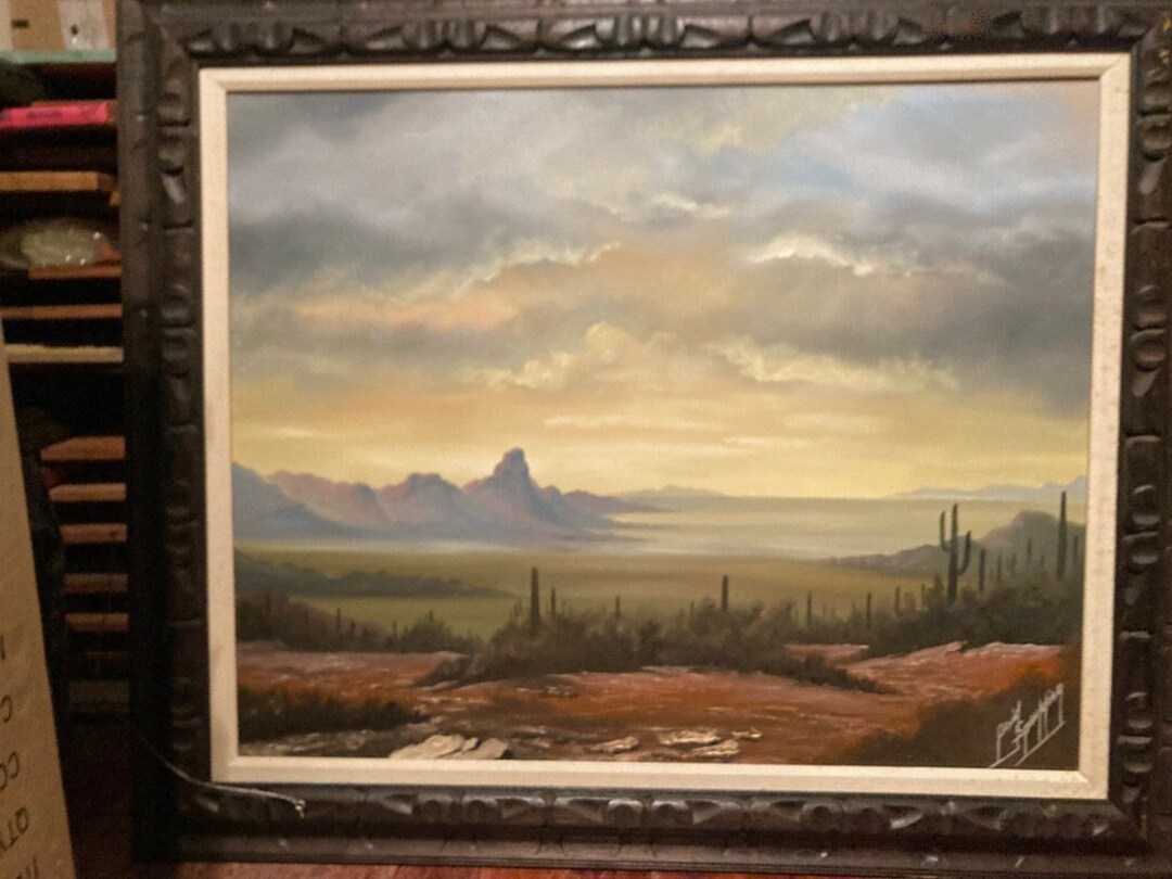 Desert Landscape Painting 32 X 37 by David Spaulding Tucson Arizona ...