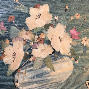 Vintage 20 Pastel Flowers Marquetry Framed Artwork All Made of Wood ...