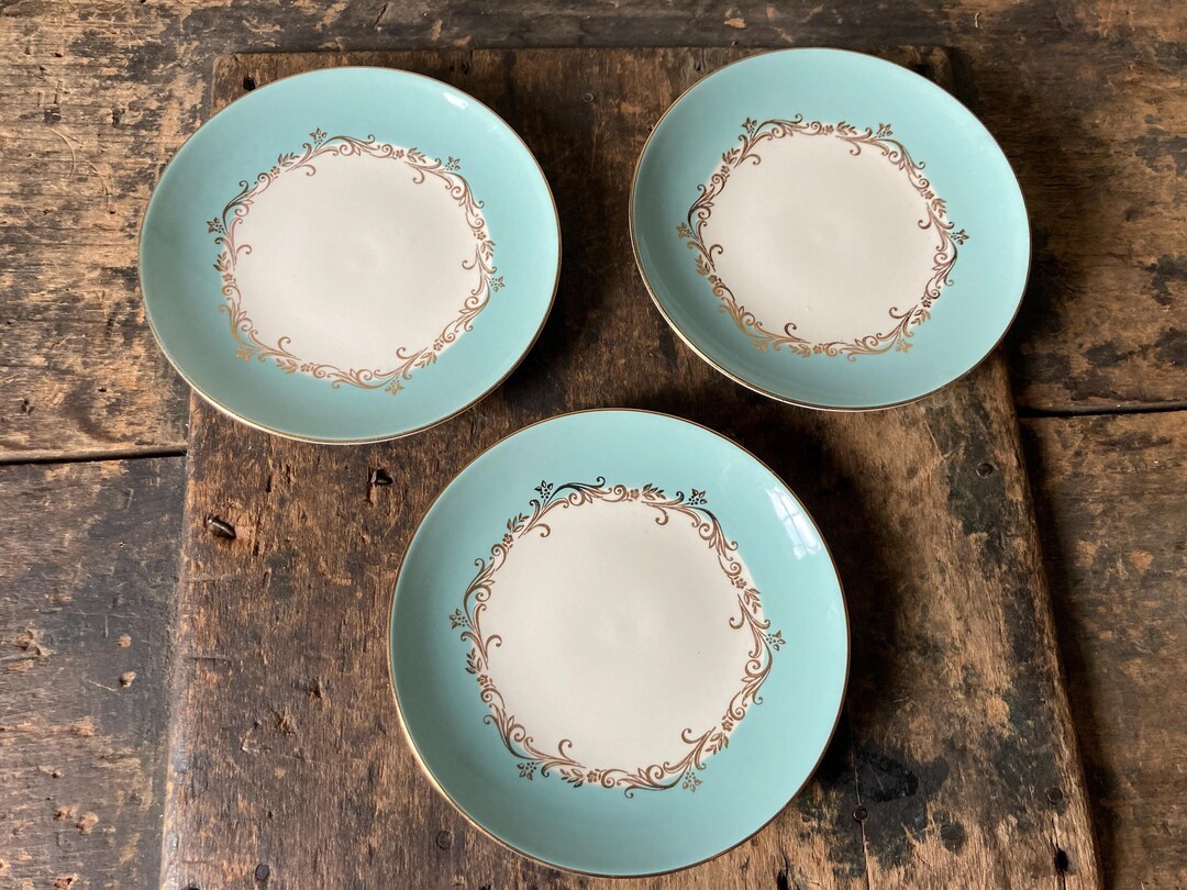 Homer Laughlin Lifetime China "gold Crown" Pattern 6" Bread Plates - Etsy