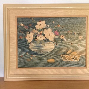 Vintage 20 Pastel Flowers Marquetry Framed Artwork All Made of Wood ...