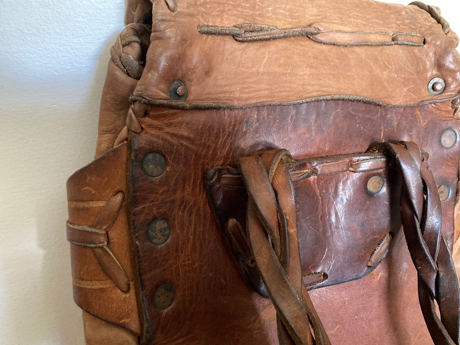 Handmade 70s Rugged Leather Backpack OOAK Vintage. - Etsy