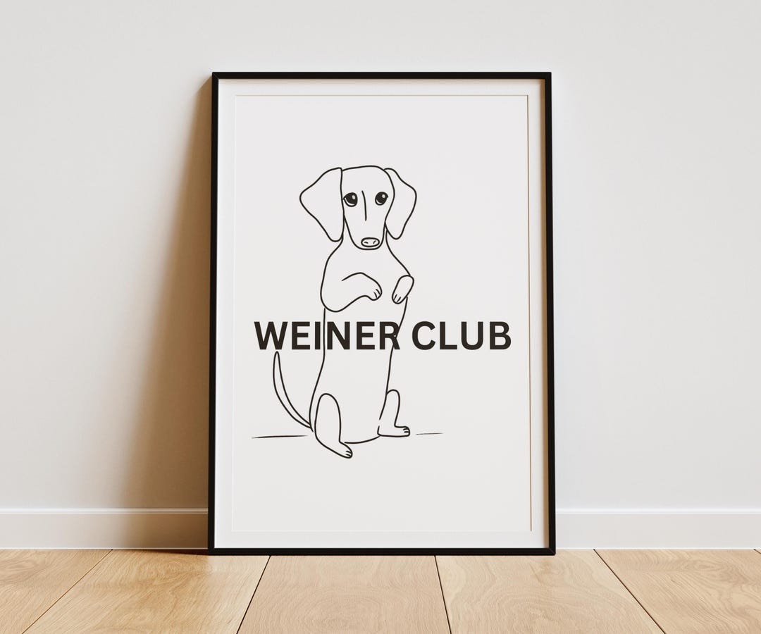 Weiner Club Printable Poster | Dachshund Poster | Dachshund Decor ...