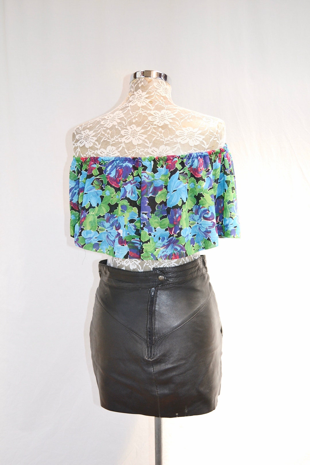 80's Ruffle Crop Tube Top Vibrant Summer Sexy Fun Handmade Vintage ...