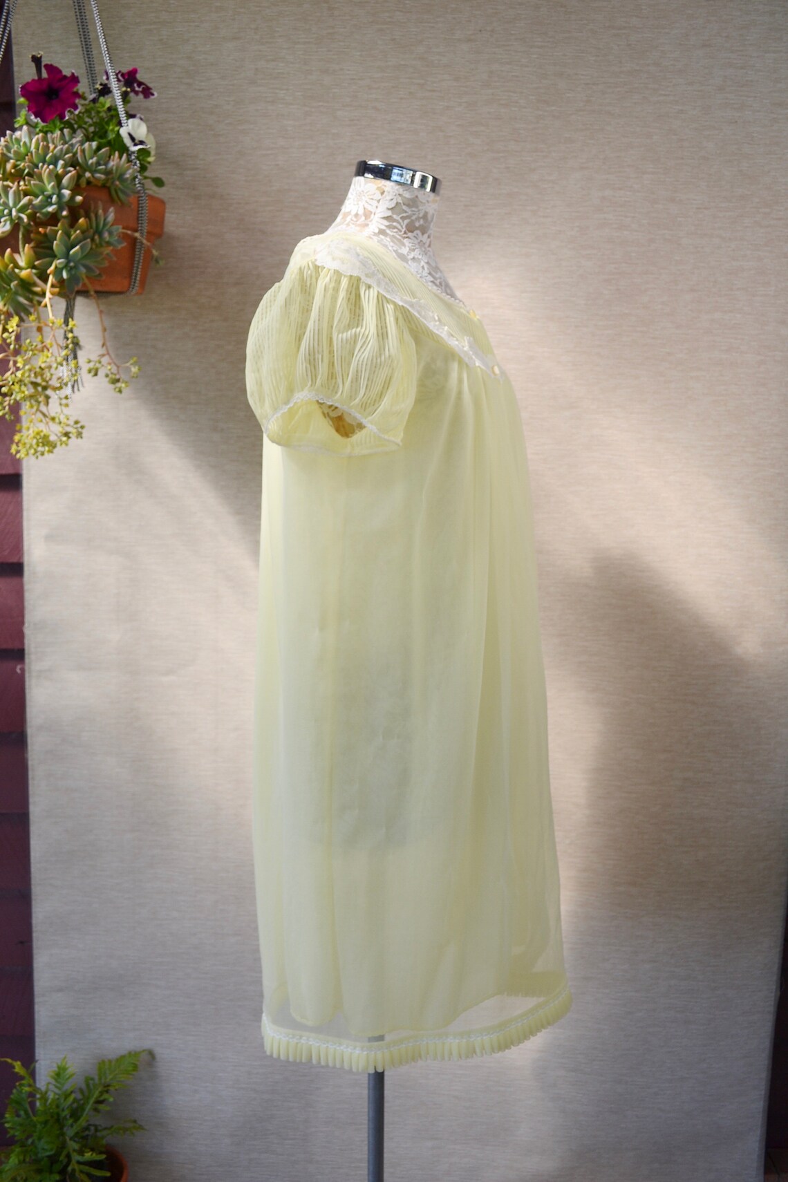 1960's Mod Babydoll Granny Nightie in Lemon Yellow or | Etsy