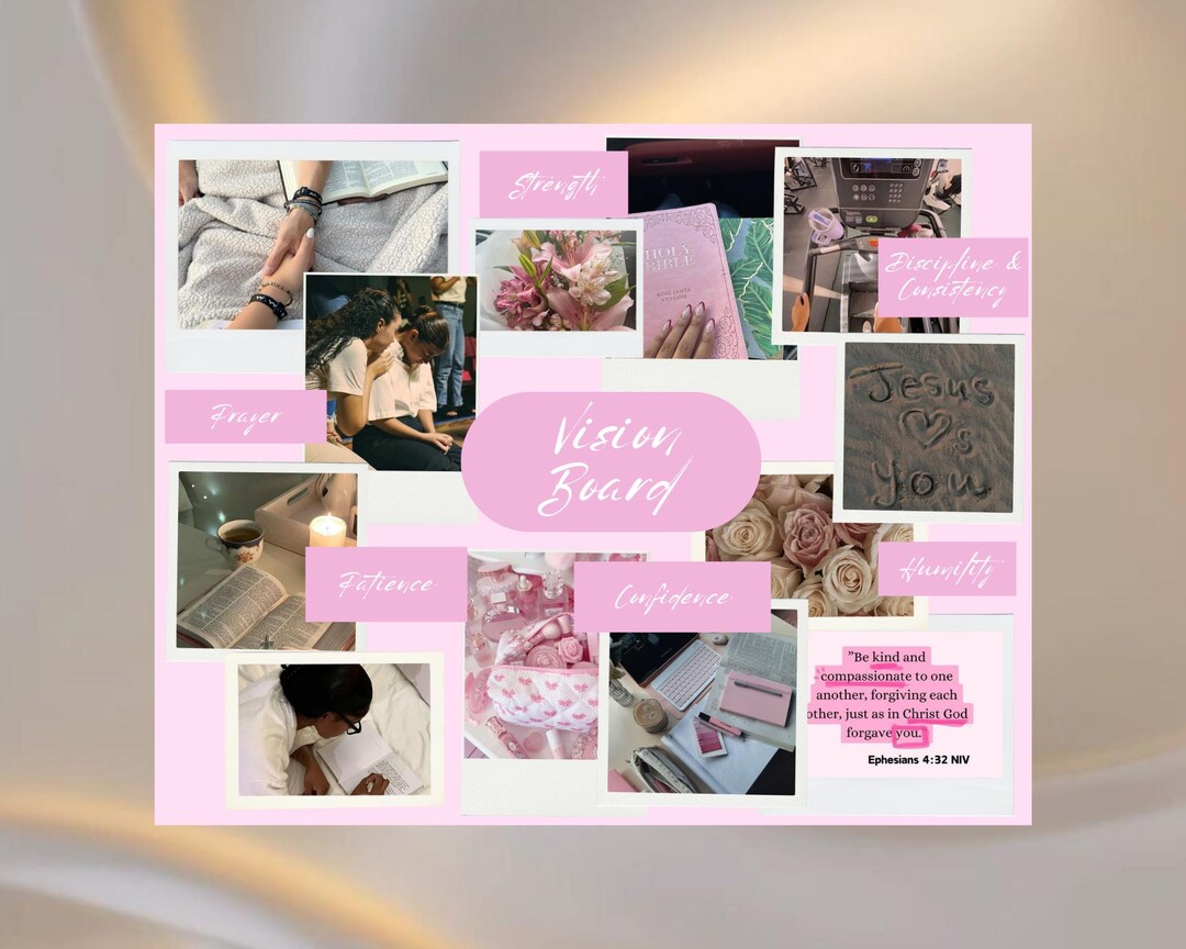 Christian Vision Board Printable | Faith-based Vision Board for Women ...