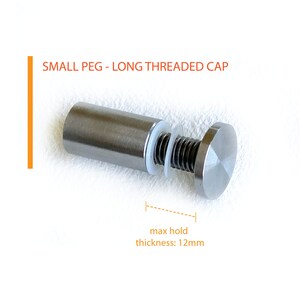 Metal Hanging Peg Standoff Extra Long Threaded Cap Stainless Steel Gold ...