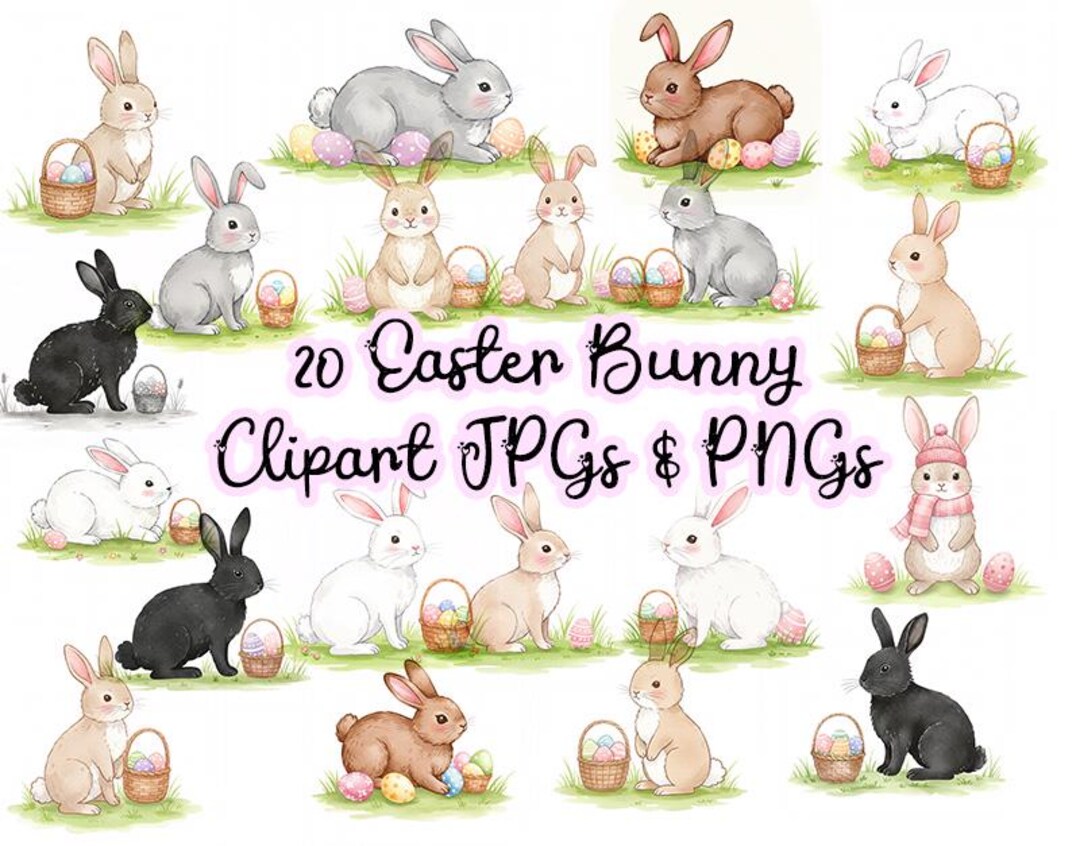 20 Easter Bunny Clipart, Bunny Clip Art, Easter Clipart, High Quality ...