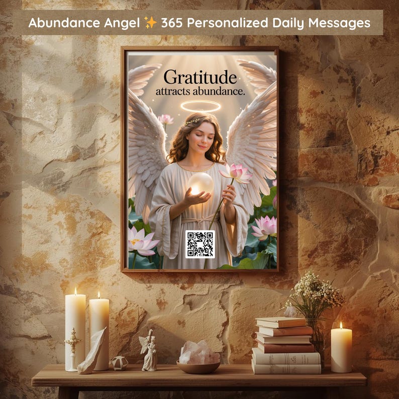 Personalized Abundance Angel Wall Art With QR Code – 365 Daily ...