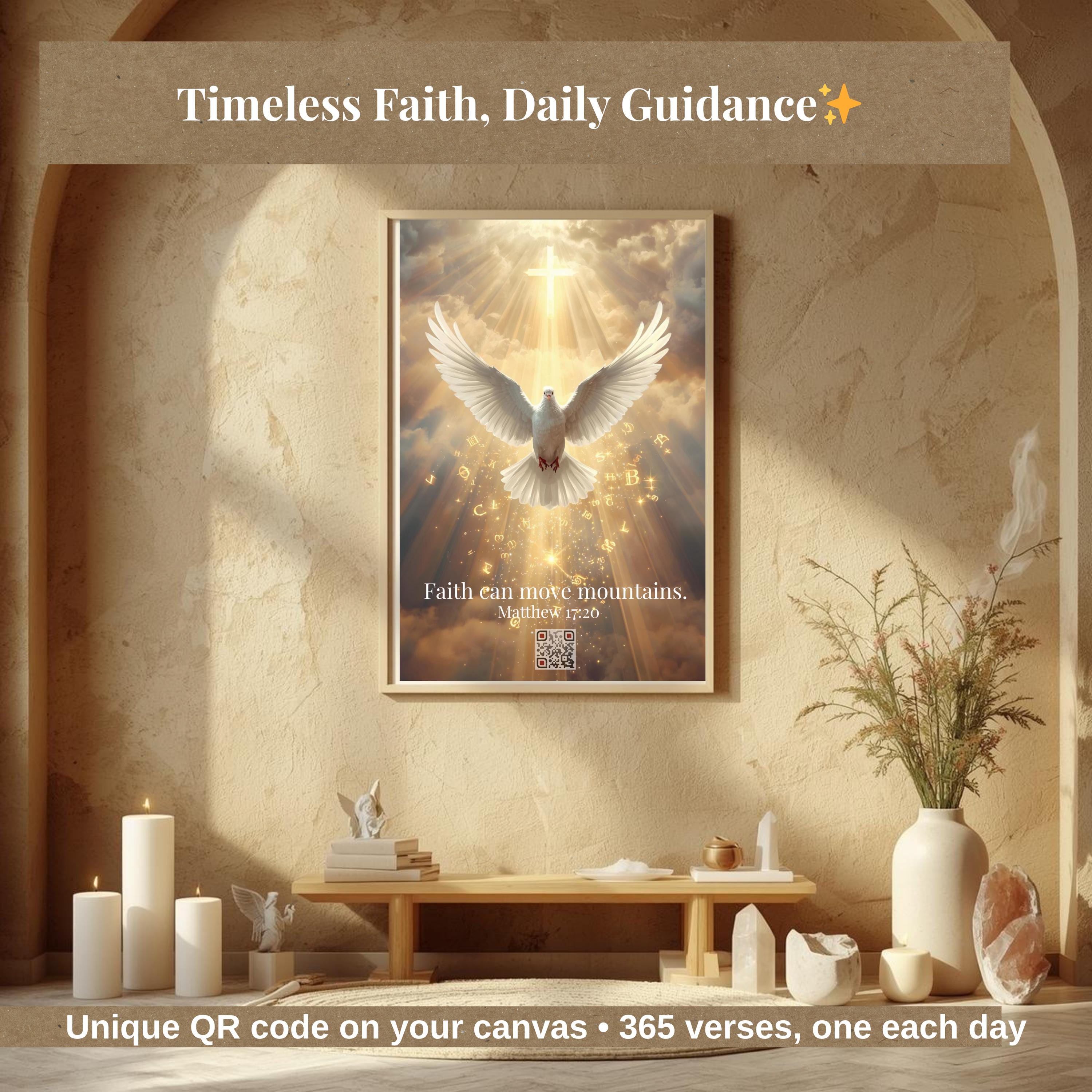 Personalized Bible Verse Canvas: Daily Scripture QR Code, Christian ...
