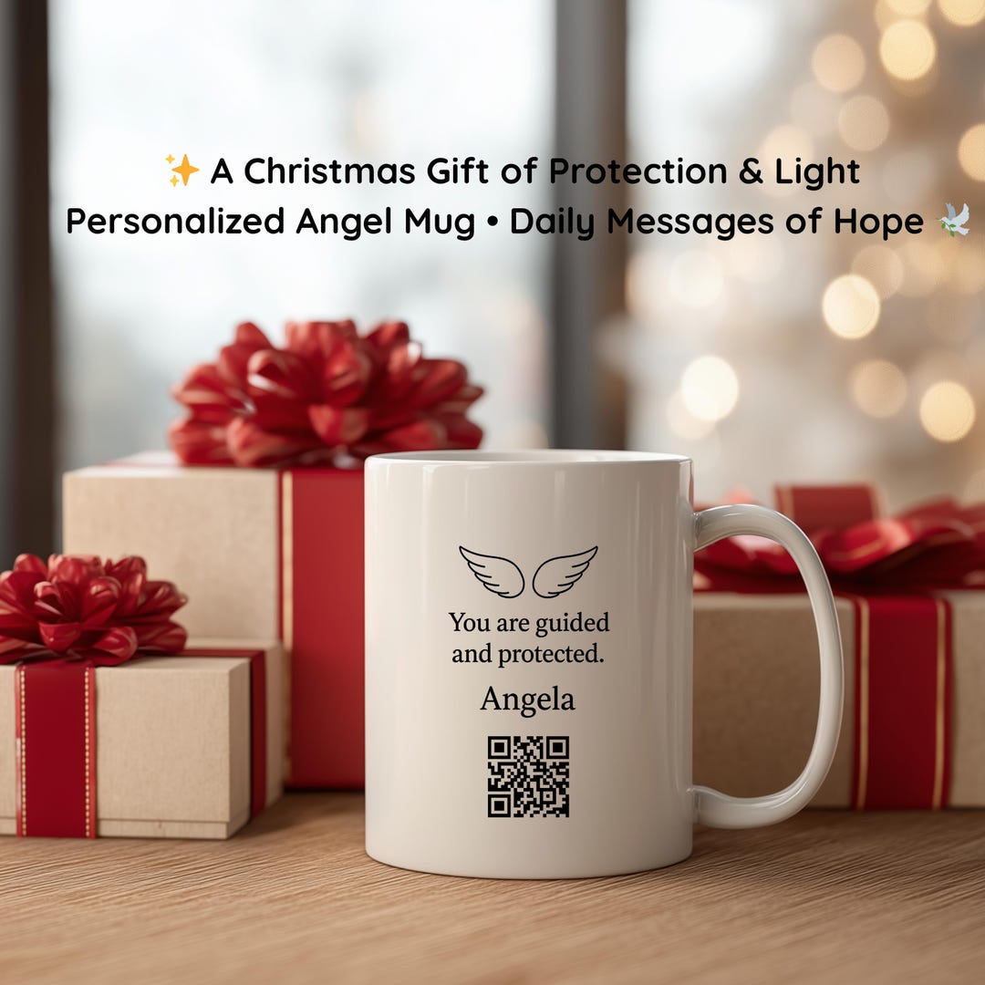 Angel Mug Christmas Edition – Personalized QR Code Cup With Daily ...