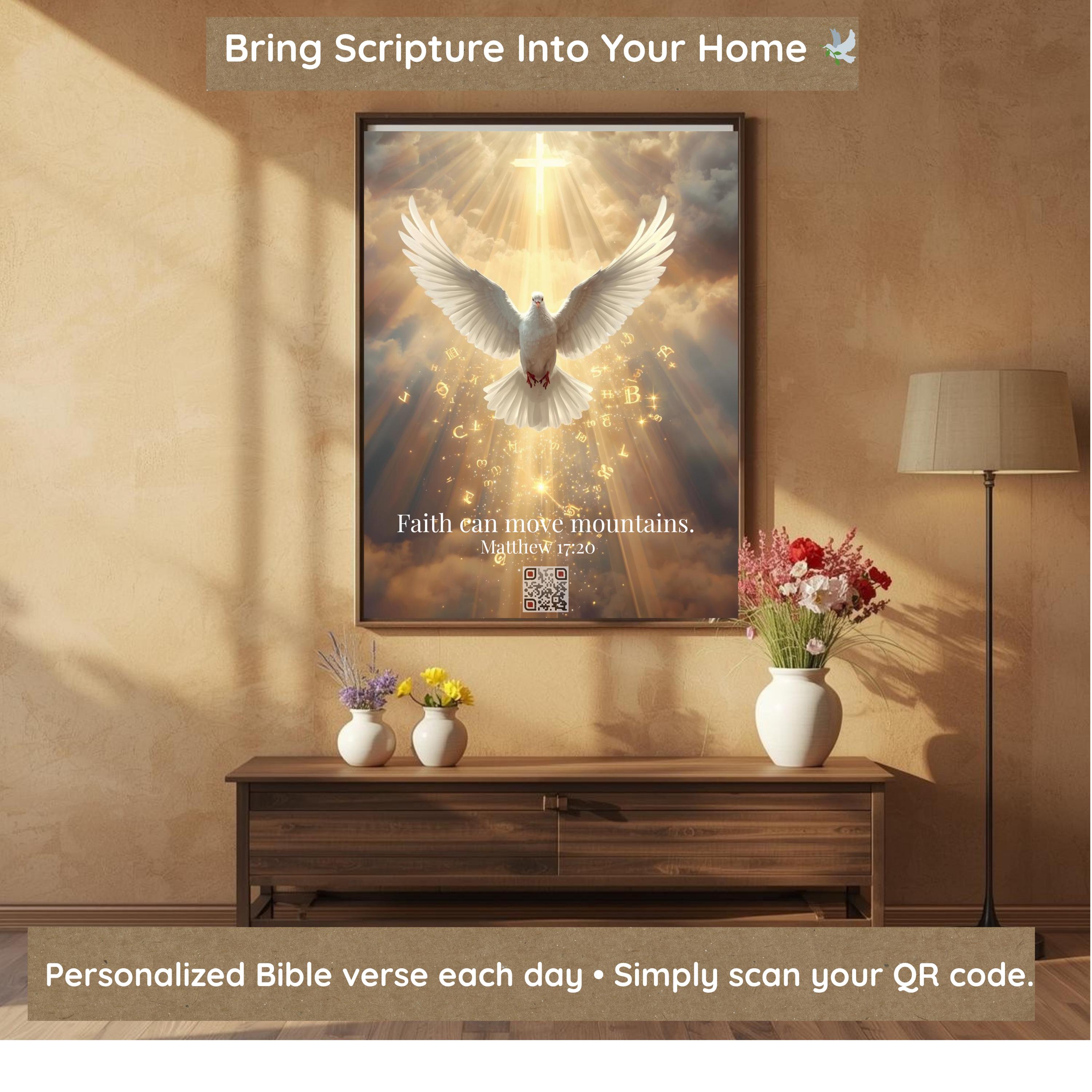 Personalized Bible Verse Canvas: Daily Scripture QR Code, Christian ...