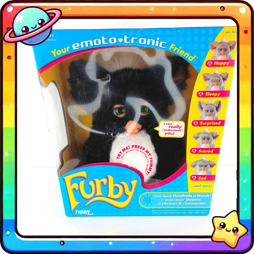 Vintage Emoto Furby Black and White Furby Emoto - Tronic Charcoal 2005 ...