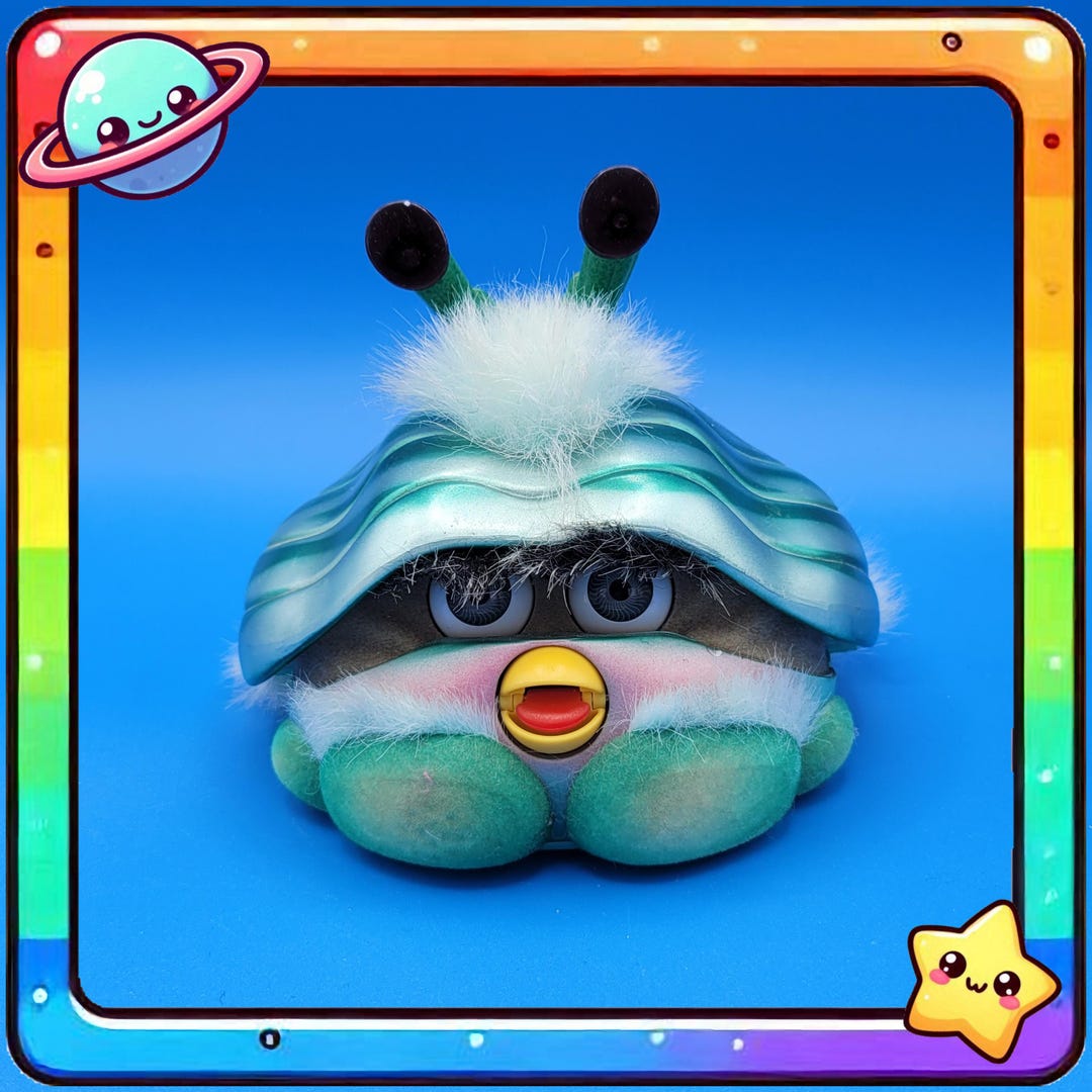 Vintage Working Shelby Furby Aquamarine Talking Electronic Childhood ...
