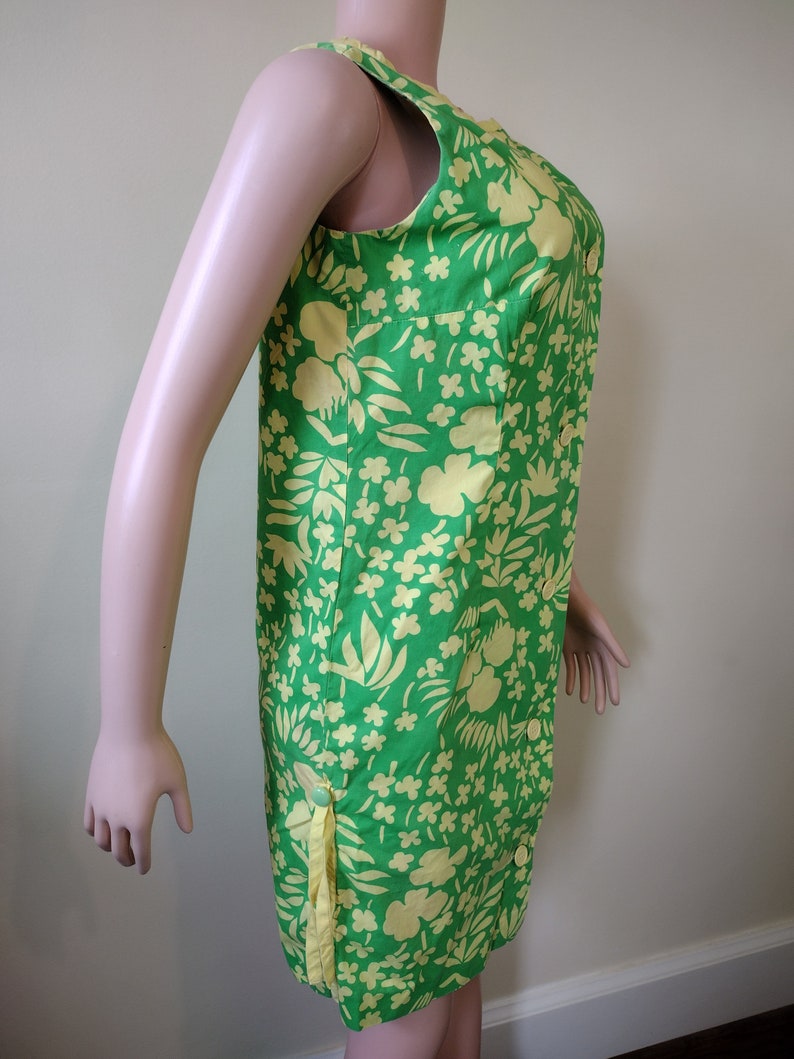 Vintage 1960's Alexa From Sunny California Sleeveless Green Floral ...