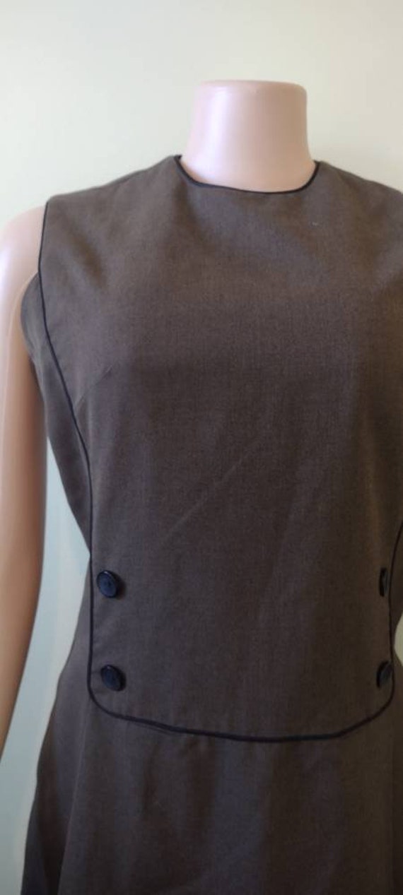 Vintage 1960's Bobbie Brooks mod brown sleeveless shi… - Gem