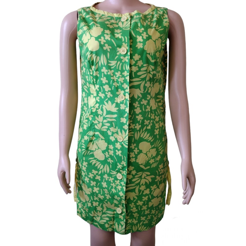 Vintage 1960's Alexa From Sunny California Sleeveless Green Floral ...