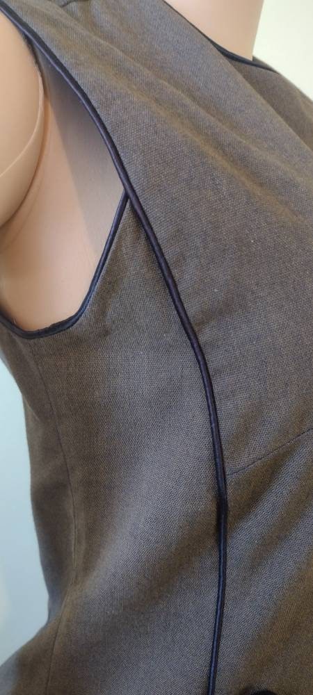 Vintage 1960's Bobbie Brooks Mod Brown Sleeveless Shift Dress / 33 ...