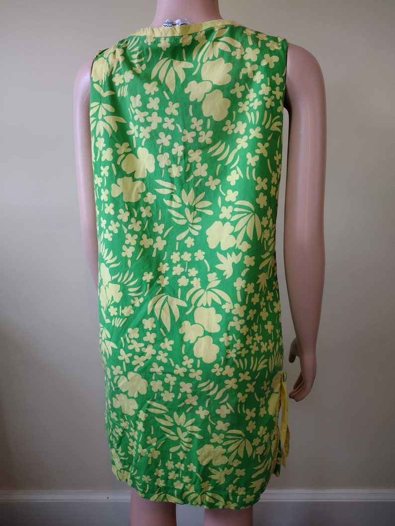 Vintage 1960's Alexa From Sunny California Sleeveless Green Floral ...