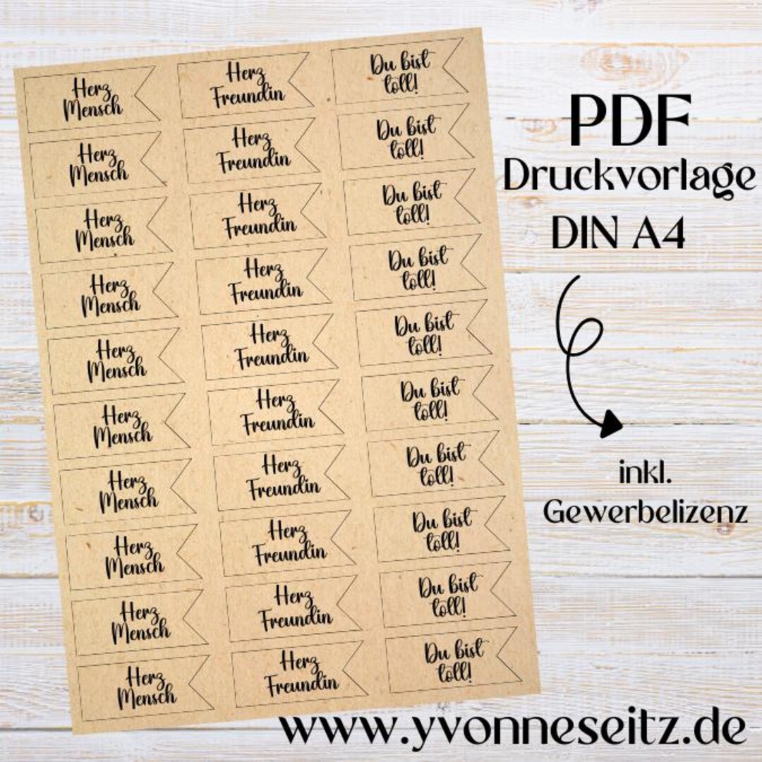 PRINT PDF Gift Tag Template - 3 Designs: Sweetheart, Loved One, Best ...