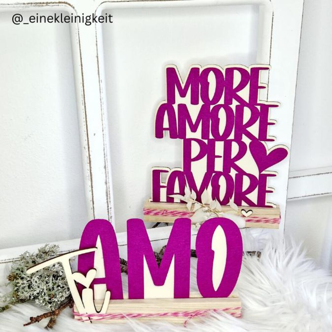 SVG Laser File Block Lettering Amore Amor Love Valentine's Day Ti Amo ...