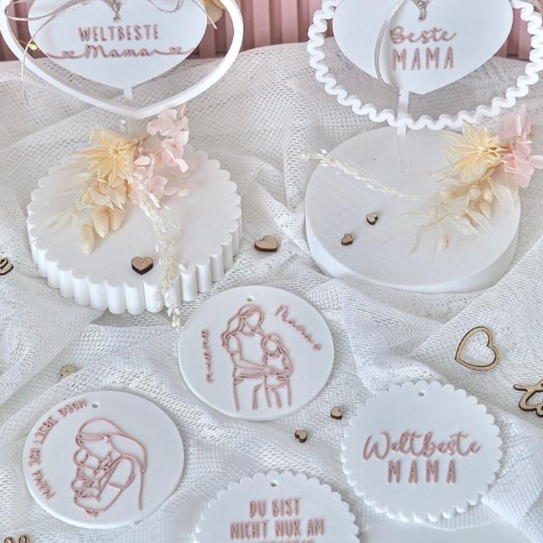 STL 3D Print File for Mother's Day Decorative Discs/gift Tags (set of 6 ...