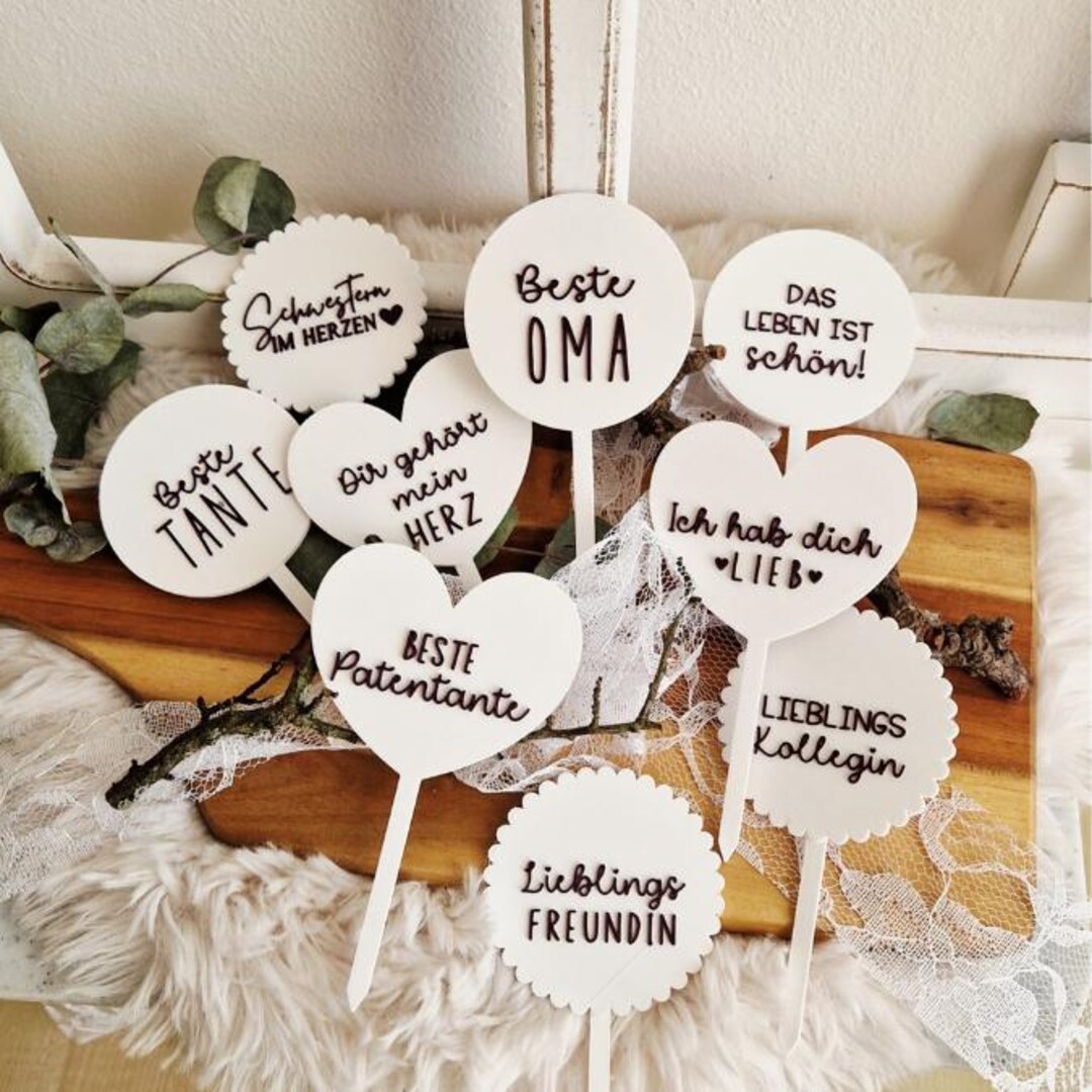 STL 3D Print File, 9-piece Set of Plant Stakes, "loved Ones" Plant ...