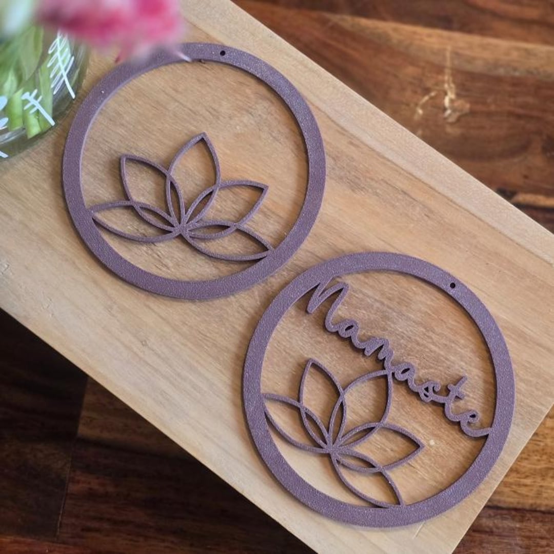 STL 3D Print File Wreaths 2 Namaste Lotus Flower Wreath Pendant ...