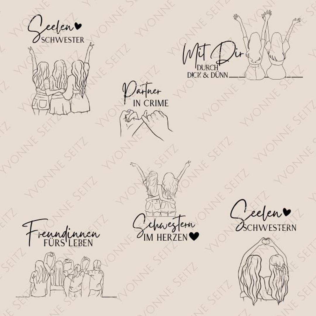 SVG Laser File Engraving Best Friend Girlfriends BFF Soulmate ...