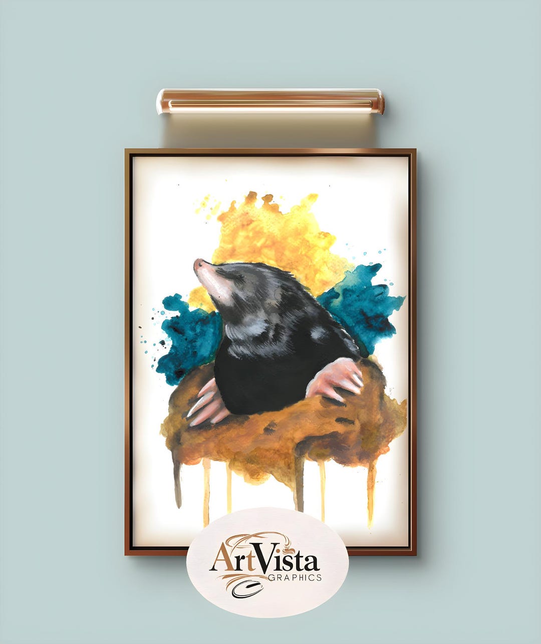 Watercolor Mole Art Print - Printable Art, Classic Home Decor, Office ...