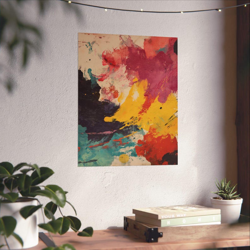 Abstract Color Splash Poster | Vibrant Paint Splash Vertical Art Print ...