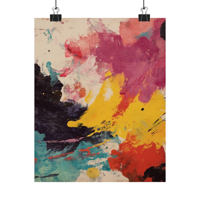Abstract Color Splash Poster | Vibrant Paint Splash Vertical Art Print ...