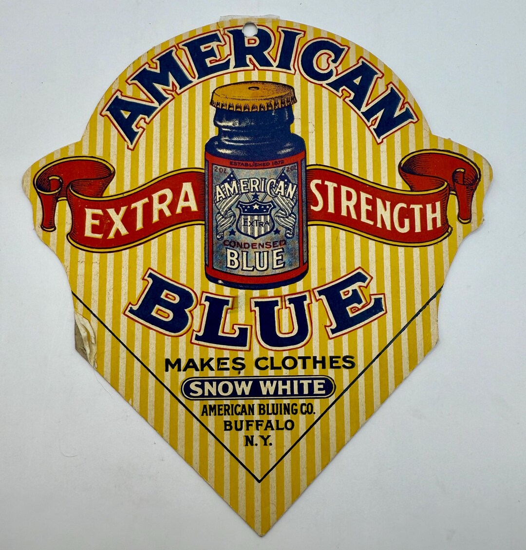 Vintage American Blue Extra Strength Cardboard Advertising Fan Pull - Etsy