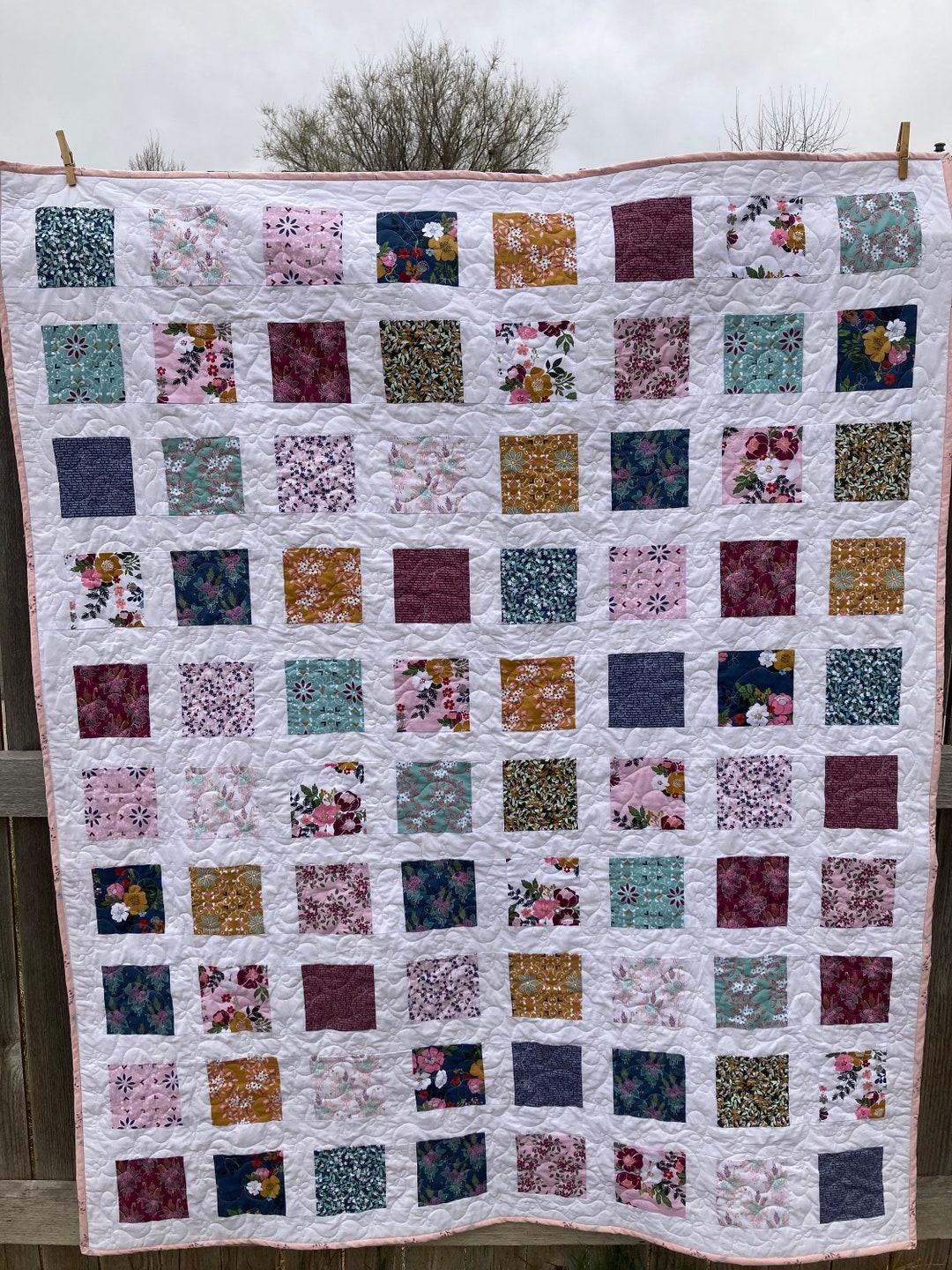 Whimsical Romance Floral Patchwork Lap Quilt - Etsy