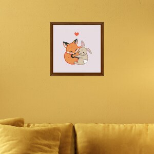 Fox and Bunny Cross Stitch Pattern PDF, Easter Cross, Small Cross ...