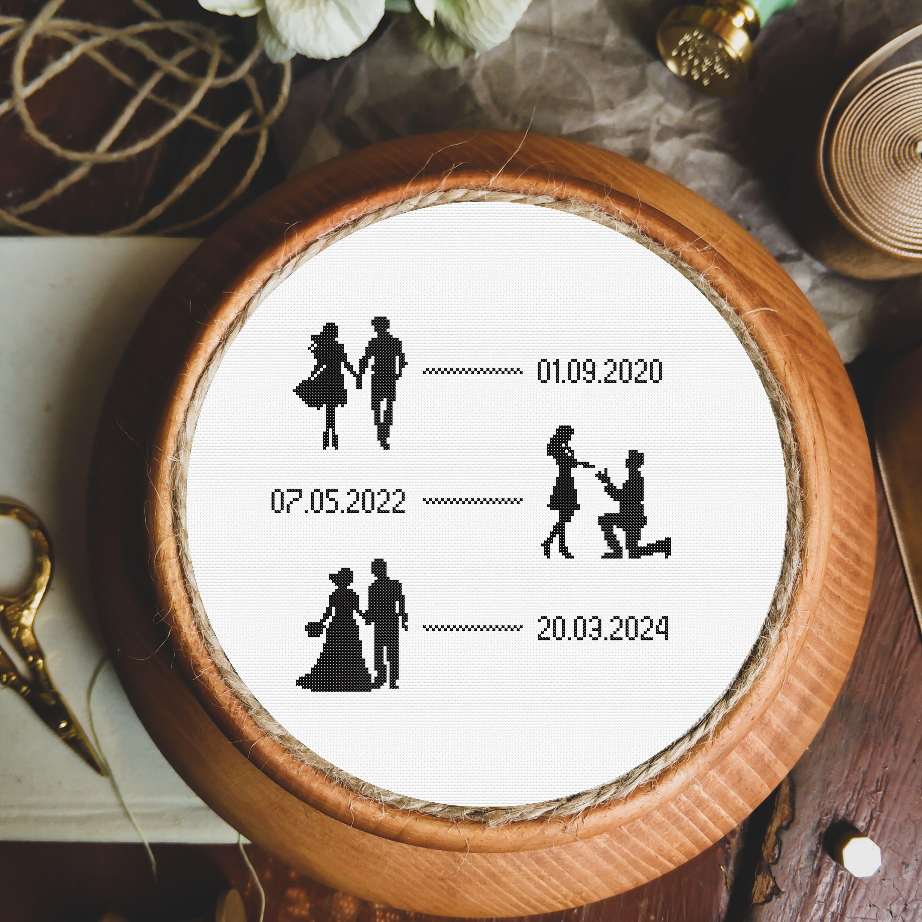 Custom Wedding Dates Cross Stitch Pattern (PDF) - Etsy