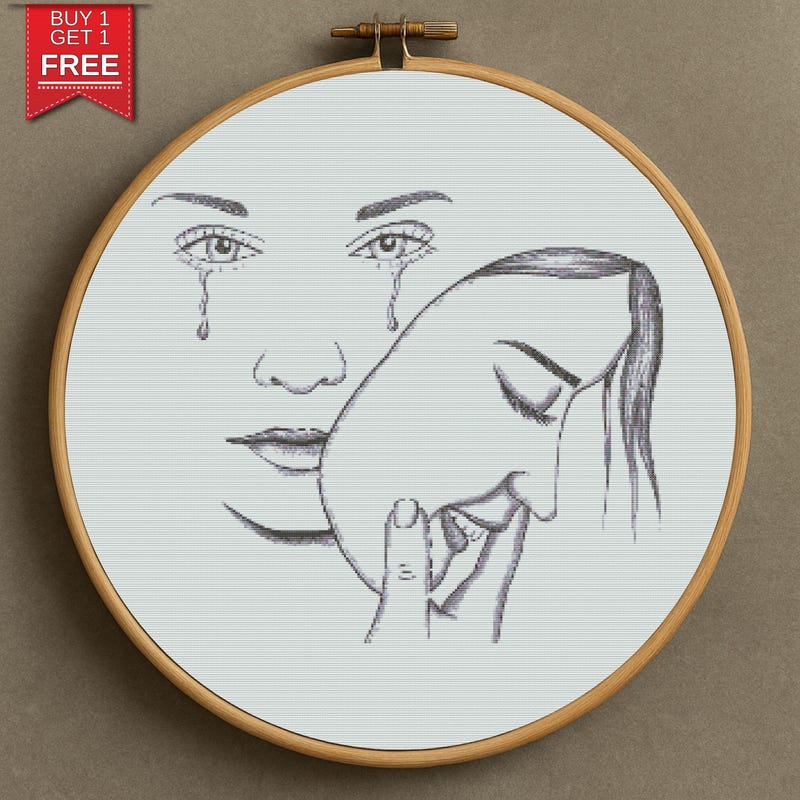 Sad Face Mask - Etsy