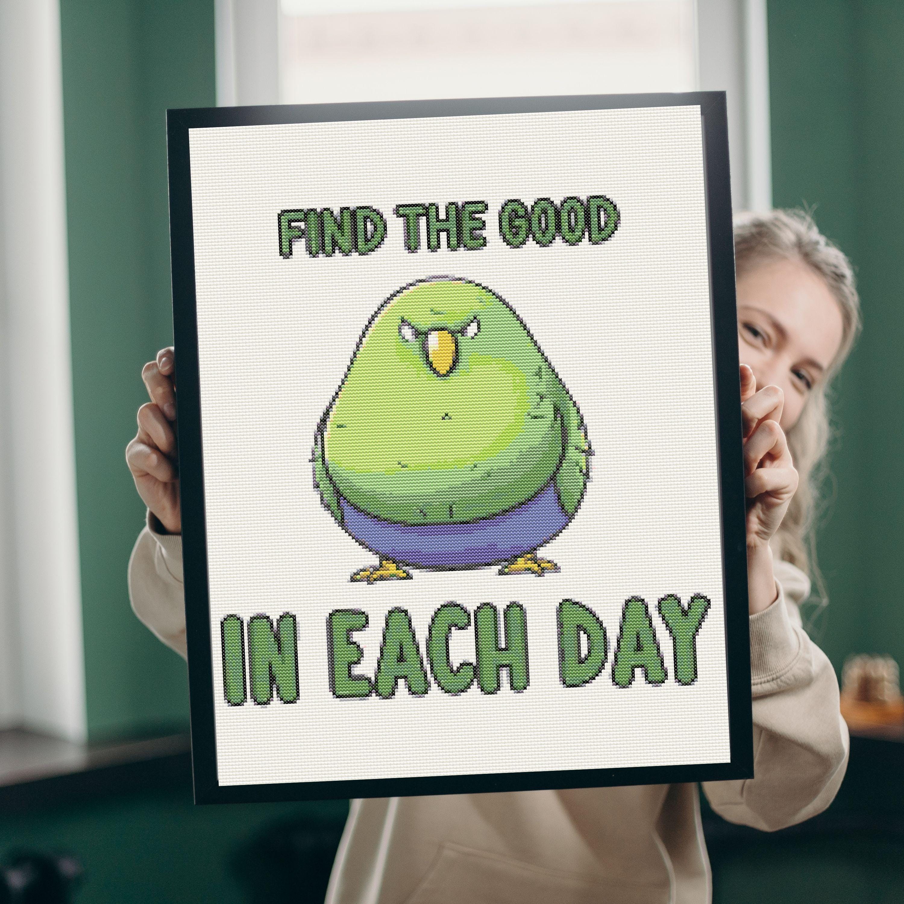 Funny Grumpy Bird Cross Stitch Pattern: Sarcastic Motivation (digital ...