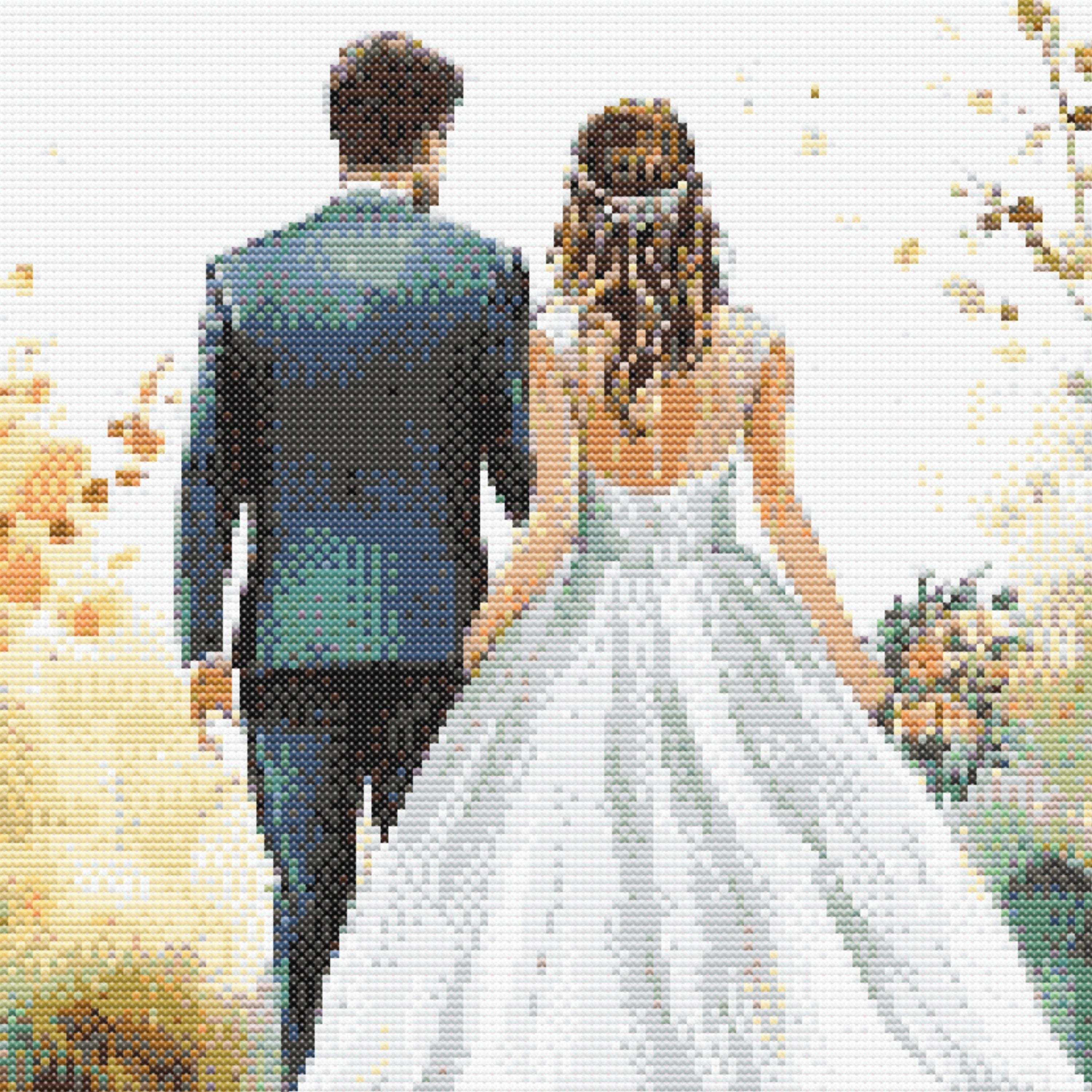 Personalized Wedding Cross Stitch Pattern, Custom Couple Embroidery ...