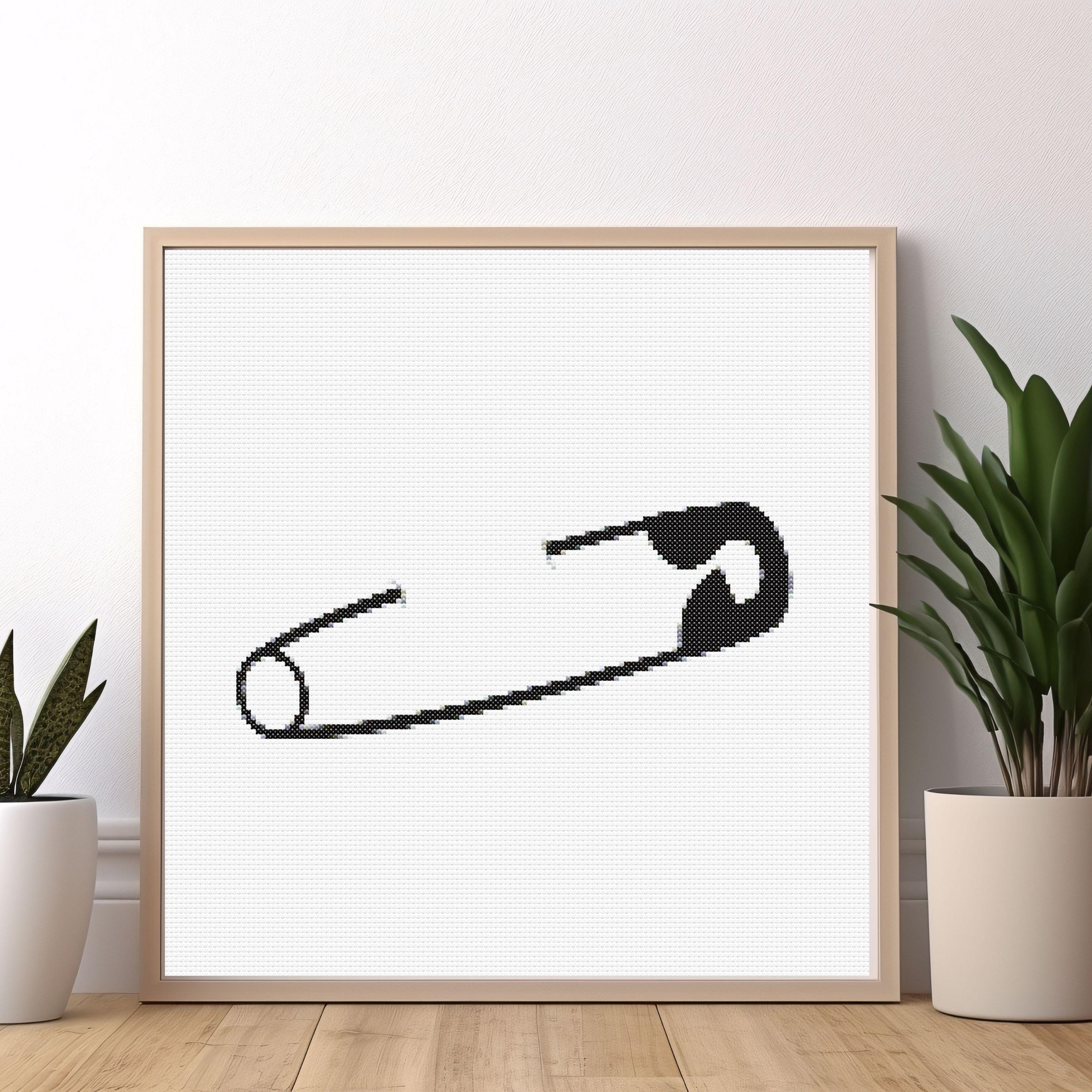 Safety Pin Cross Stitch Pattern PDF – Minimalist Needlecraft Design - Etsy