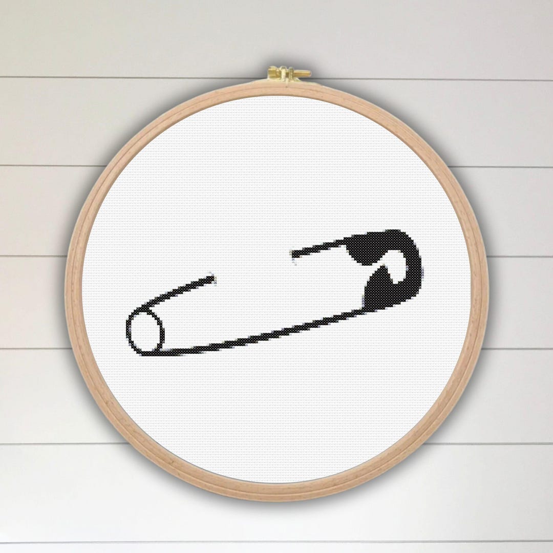 Safety Pin Cross Stitch Pattern PDF – Minimalist Needlecraft Design - Etsy