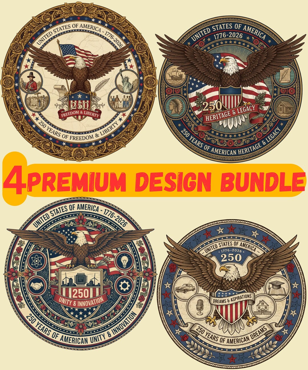 America 250th Anniversary PNG: USA Heritage Liberty Unity Innovation ...