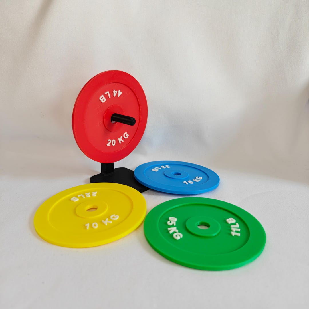 3D Printed Weight Plate Coasters With Rack | Gym Lover Gift | Fitness ...