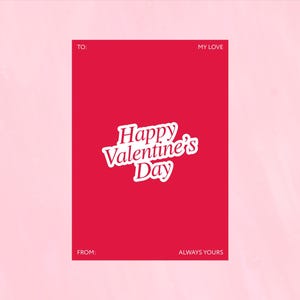 Valentines Day Card Set Minimal Printable Postcards in Red & Pink - Etsy