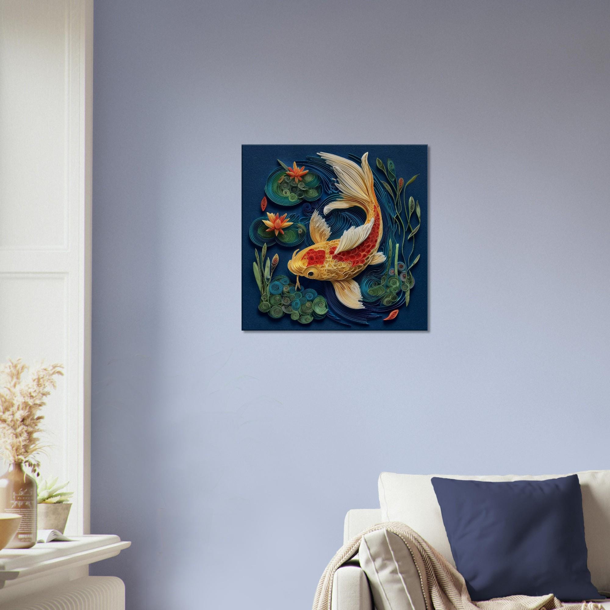 Golden Koi, Paper Quilling Artwork of a Koi Fish, Quilled Paper Design ...