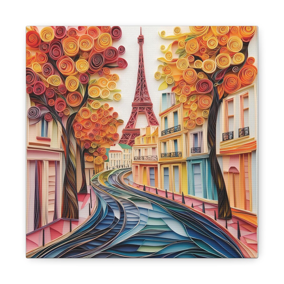 Charming Parisian Street, Paper Quilling Artwork of Eiffel Tower and ...