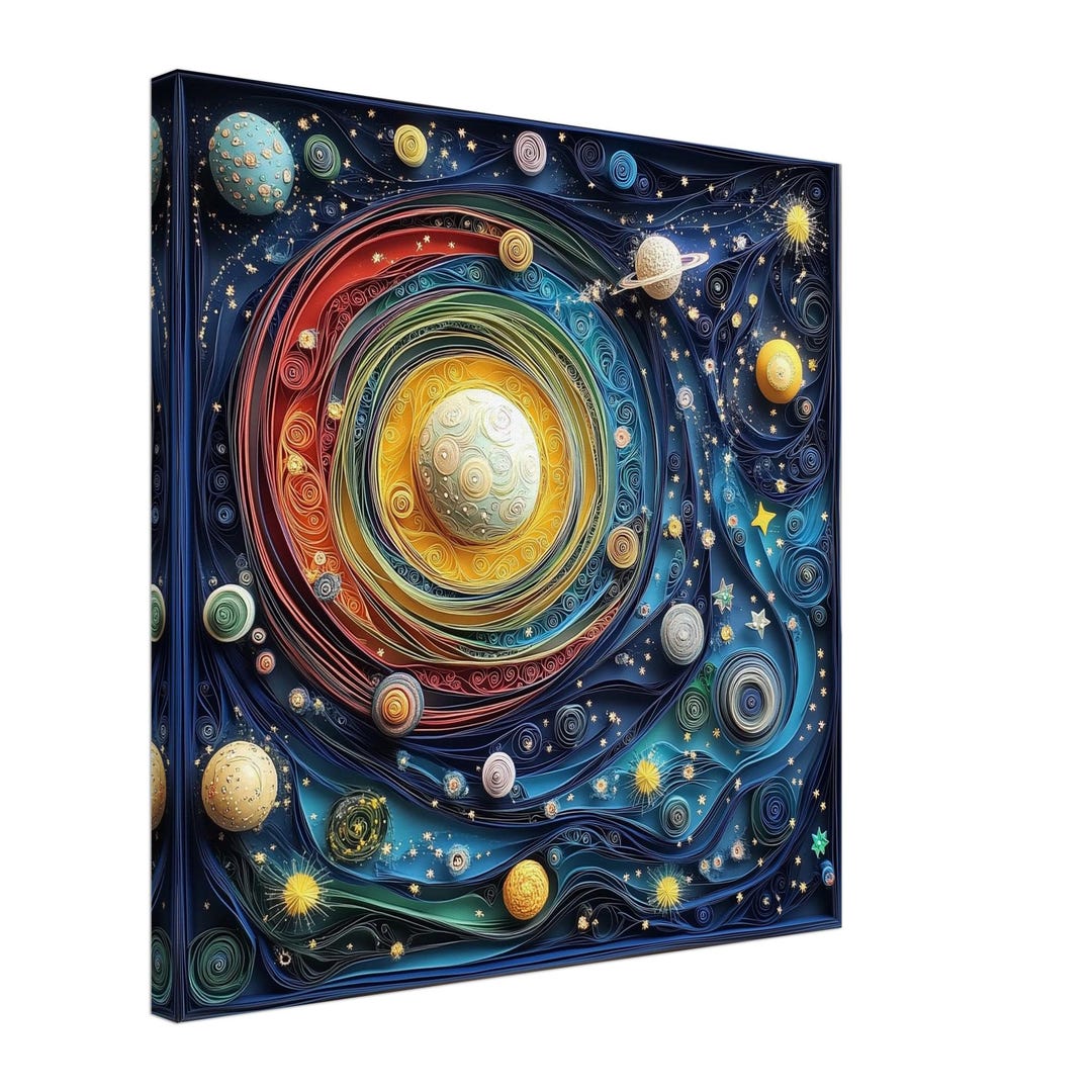 Cosmic Vortex, Paper Quilling Artwork of Planets and Stars, Quilled ...