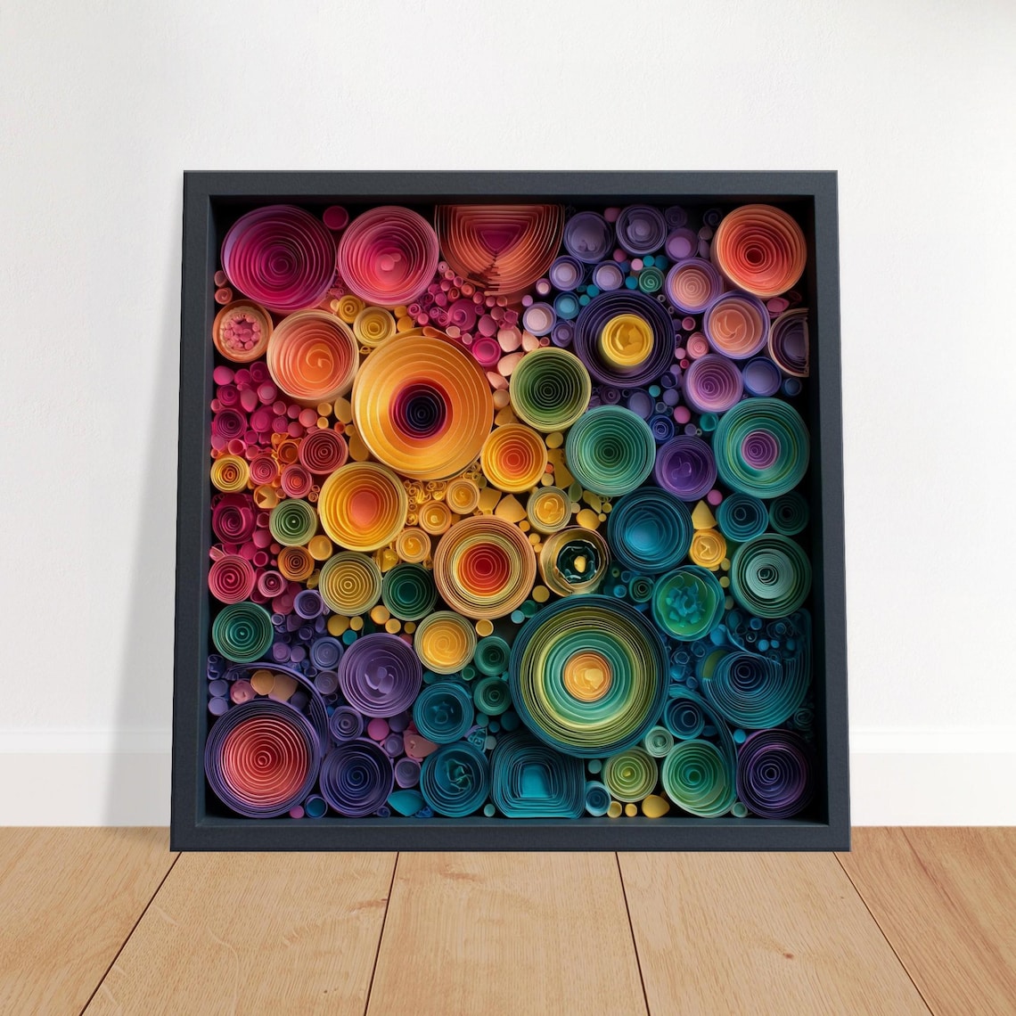 Chromatic Coils, Paper Quilling Artwork of Abstract Circles, Quilled ...