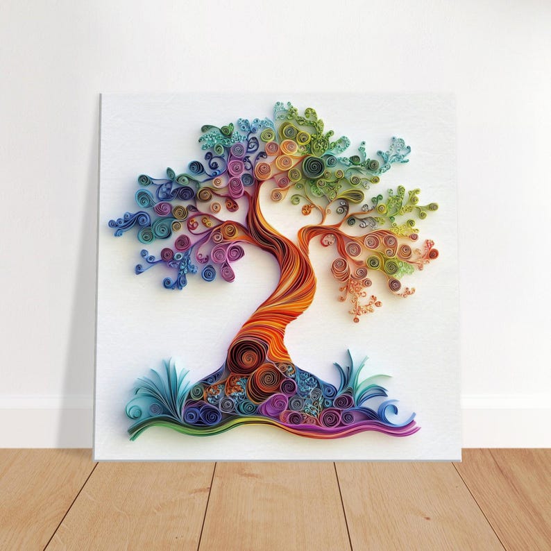 Vibrant Tree of Life, Paper Quilling Artwork of a Colorful Tree ...