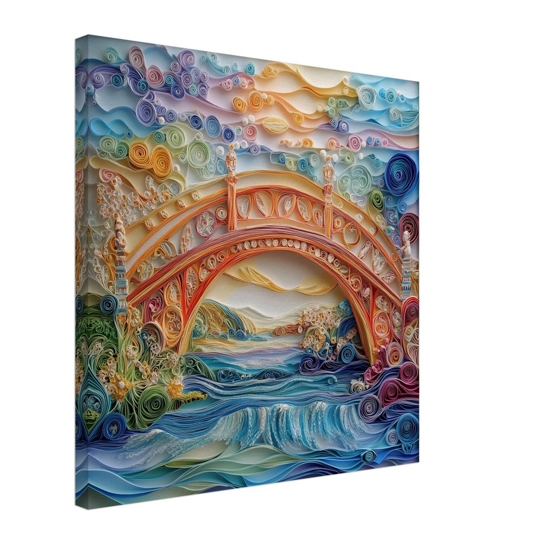 Whimsical Water Bridge, Paper Quilling Artwork of Fantasy, Quilled ...