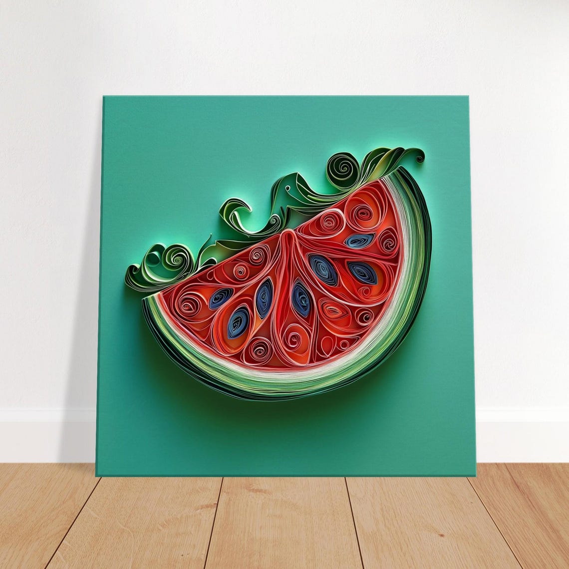 Watermelon Slice, Paper Quilling Artwork of a Vibrant Watermelon Slice ...